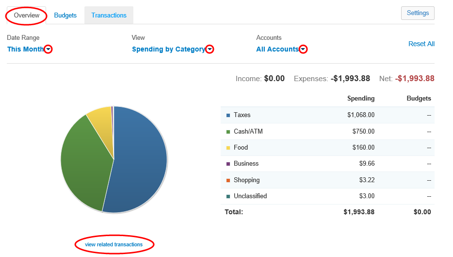 Financial Planning is easier with the Spending and Budgeting tool